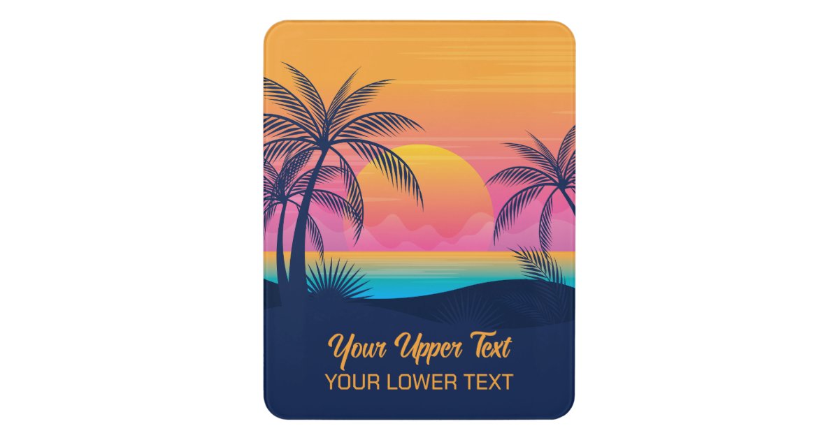 Custom Text Tropical Island Sunset Door Sign | Zazzle