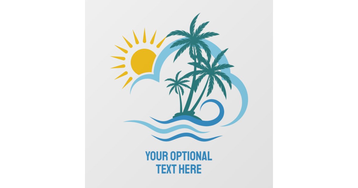 Custom Text Tropical Islands Window Cling | Zazzle