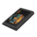 Custom Text Tropical Surfer Sunset Trifold Wallet | Zazzle