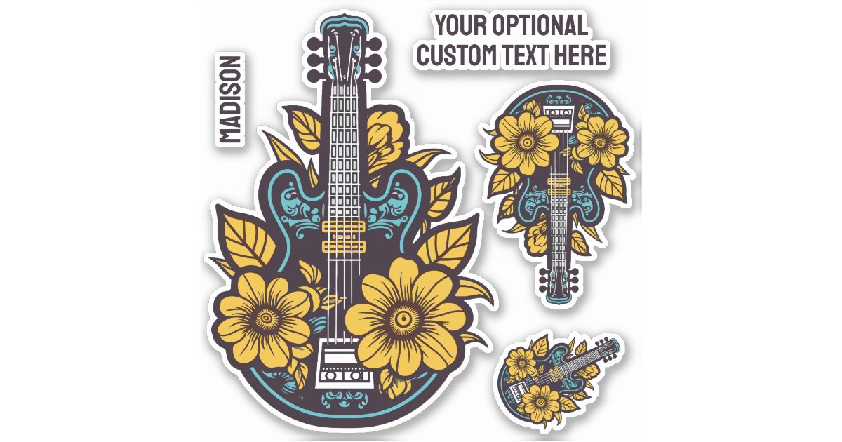 Custom Text Ukulele Sticker | Zazzle