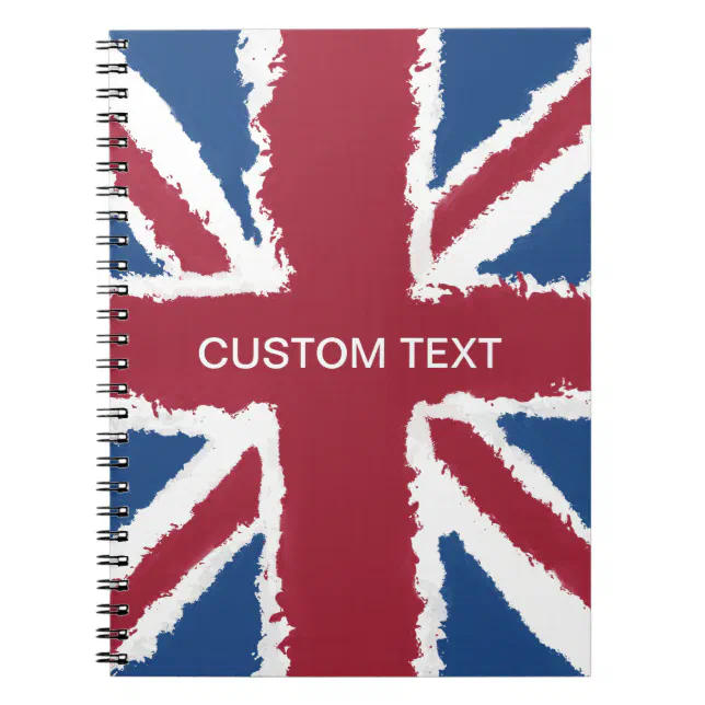 Custom Text Union Jack Flag Art by Heva Weva Notebook | Zazzle