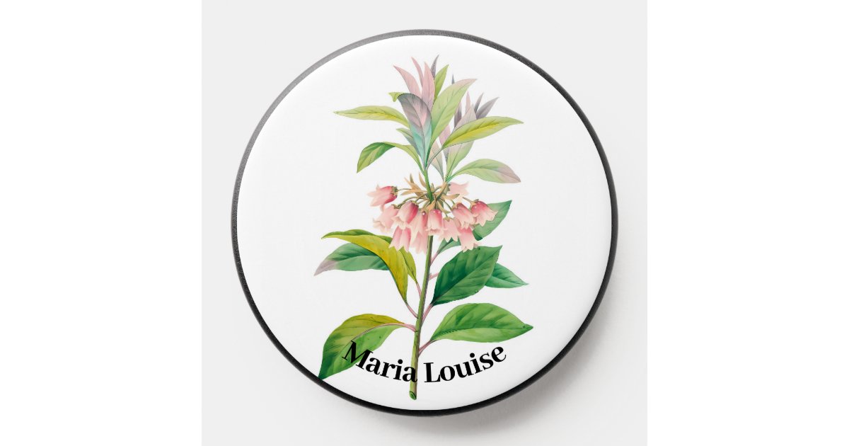 Custom (Text) Watercolor Pink & Purple Flower PopSocket | Zazzle