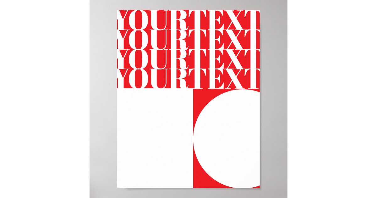 custom text white red typography cool design art poster | Zazzle