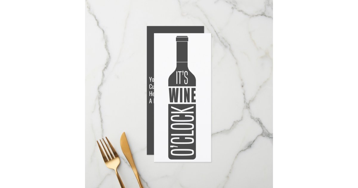 Custom text Wine Menu card | Zazzle