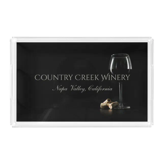 Custom Text Winery / Bar trays | Zazzle