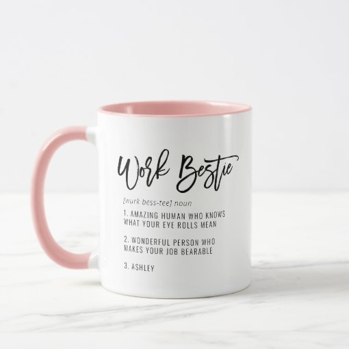 Custom Text Work Bestie Fun CoWorker Colleague Mug | Zazzle