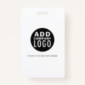 Custom Text Your Logo Here | Business ID Name Badge | Zazzle