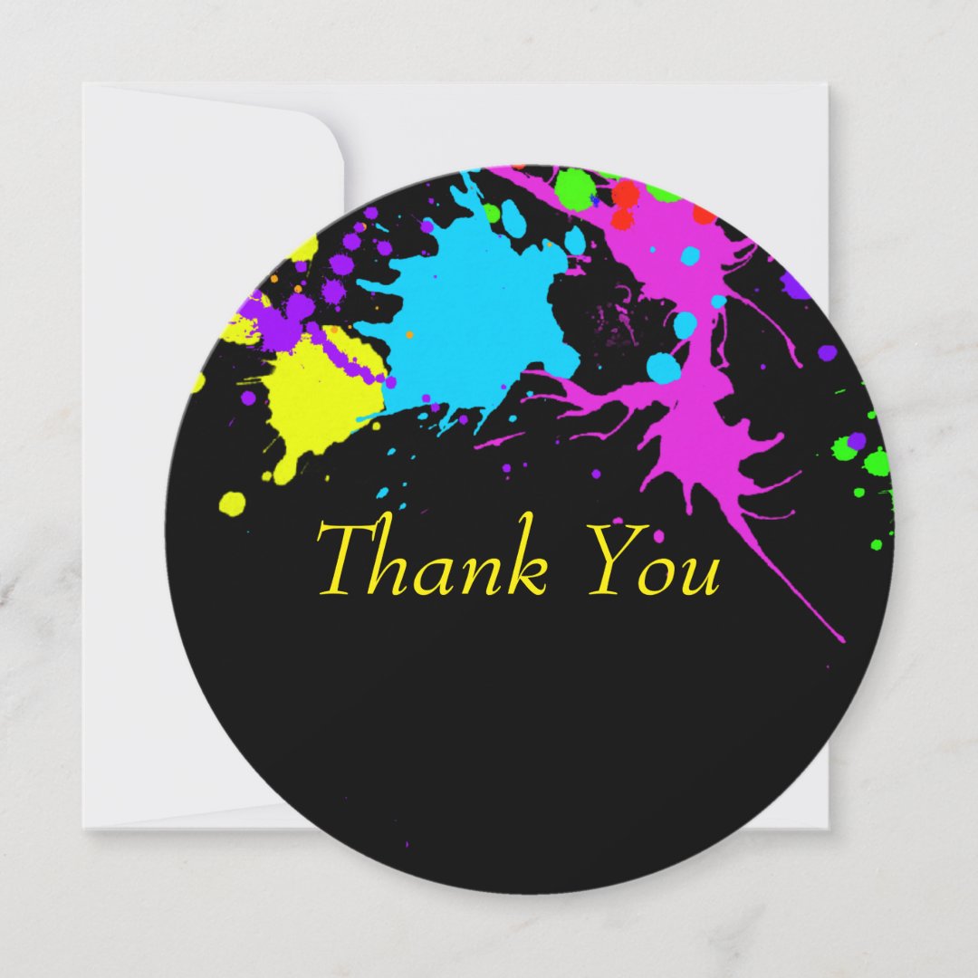 Custom Thank You Cards, Paint Splatter | Zazzle