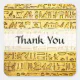 Custom "Thank You" Egyptian Hieroglyphs Yellow Square Sticker | Zazzle