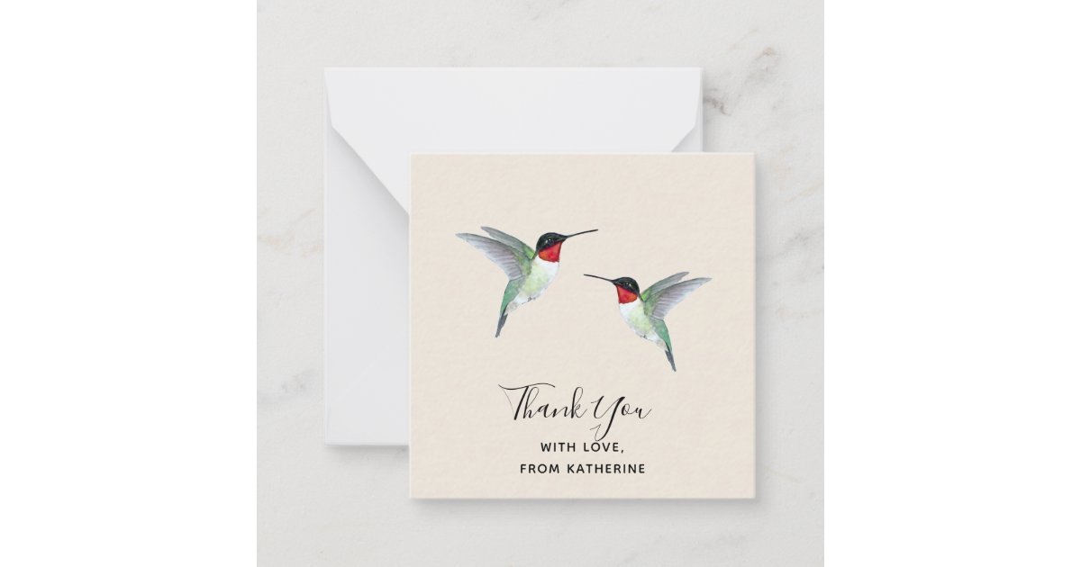 Custom Thank You Hummingbird Note Card | Zazzle