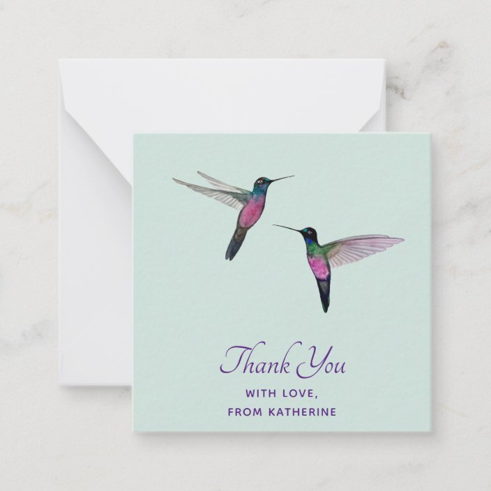 Custom Thank You Hummingbird Note Card | Zazzle.com