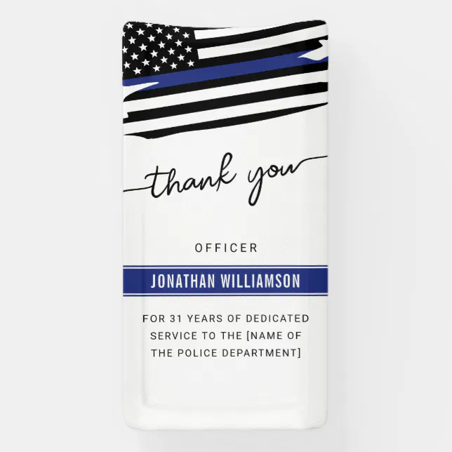 Custom Thank You Police Officer Retirement Gift Banner | Zazzle