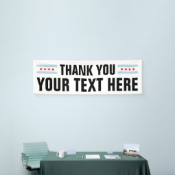 Custom Thank You sign banner with Chicago flag | Zazzle
