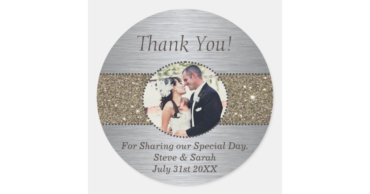 Custom Thank You Wedding Stickers | Zazzle