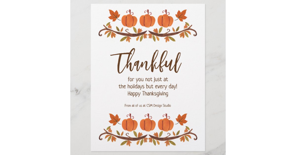 Custom Thanksgiving Customer Appreciation Flyer | Zazzle
