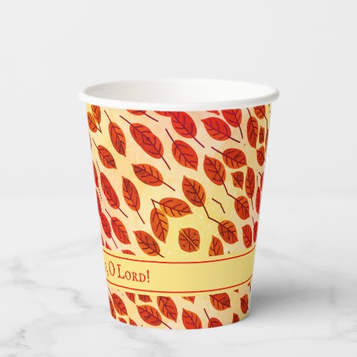 Custom THANKSGIVING Fall Autumn Leaves Paper Cups | Zazzle
