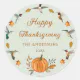Custom Thanksgiving Hummingbird Classic Round Sticker | Zazzle
