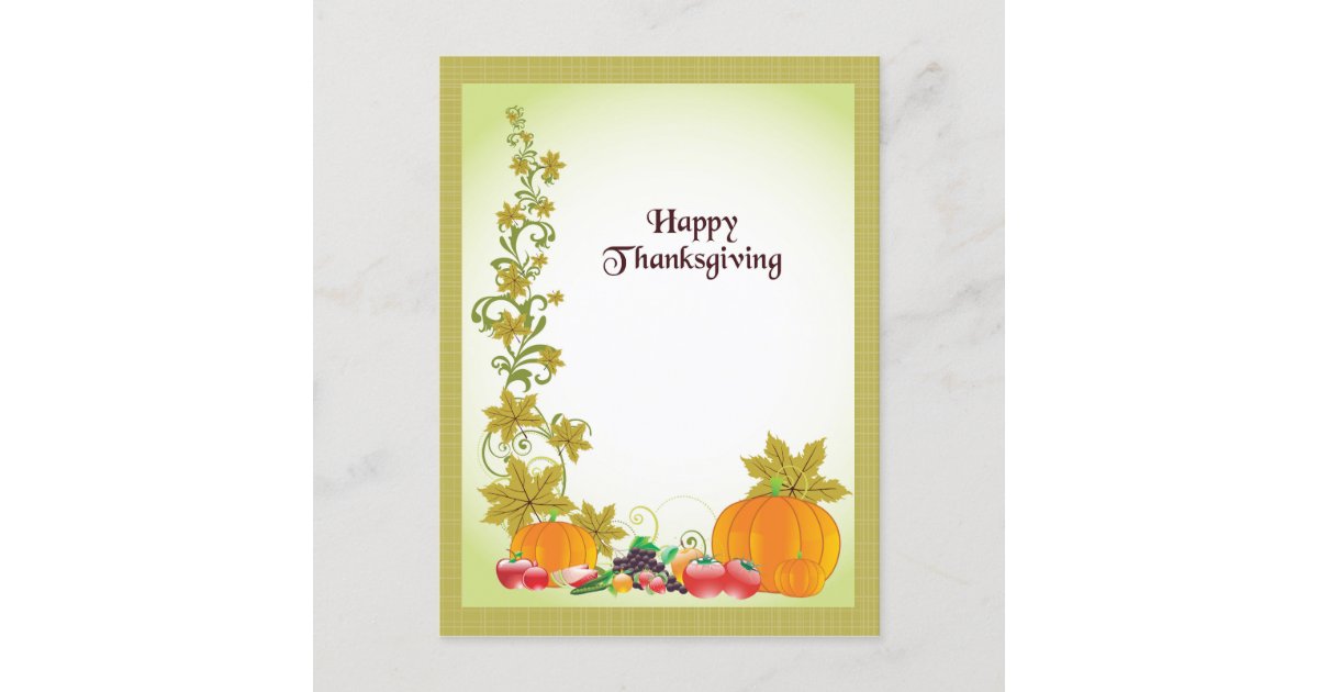 Custom Thanksgiving Postcard | Zazzle