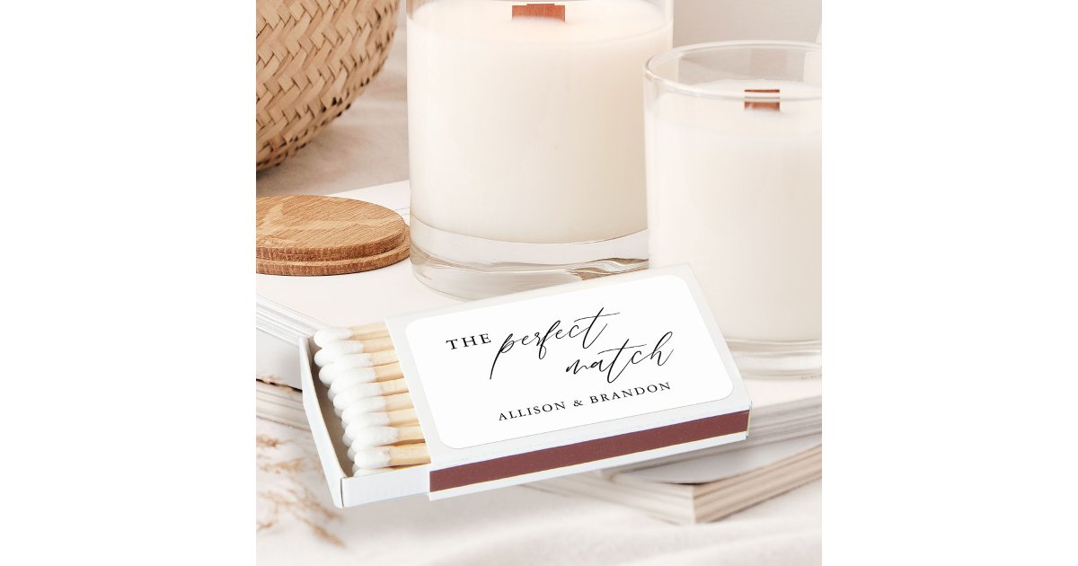 Custom The Perfect Match Elegant Wedding Matches | Zazzle