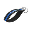 Custom Thin Blue Line Personalized Police Officer Wrist Keychain | Zazzle