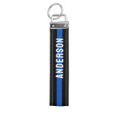 Custom Thin Blue Line Personalized Police Officer Wrist Keychain | Zazzle