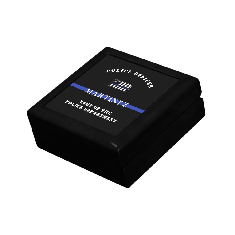 Custom Thin Blue Line Police Officer Appreciation Wooden Jewelry ...
