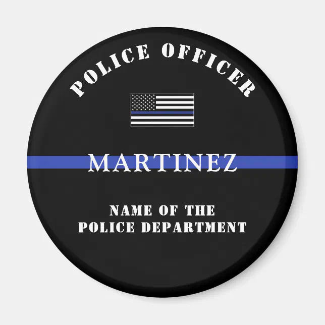 Custom Thin Blue Line Police Officer Appreciation Magnet | Zazzle