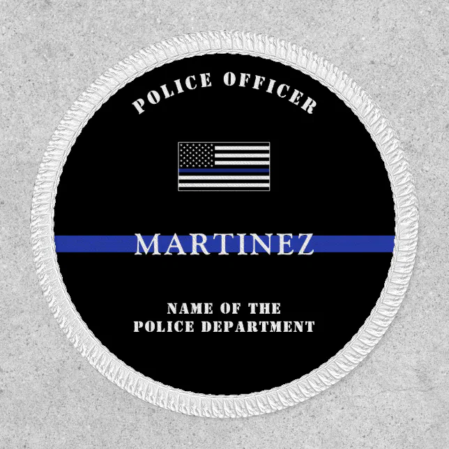 Custom Thin Blue Line Police Officer Appreciation Patch | Zazzle