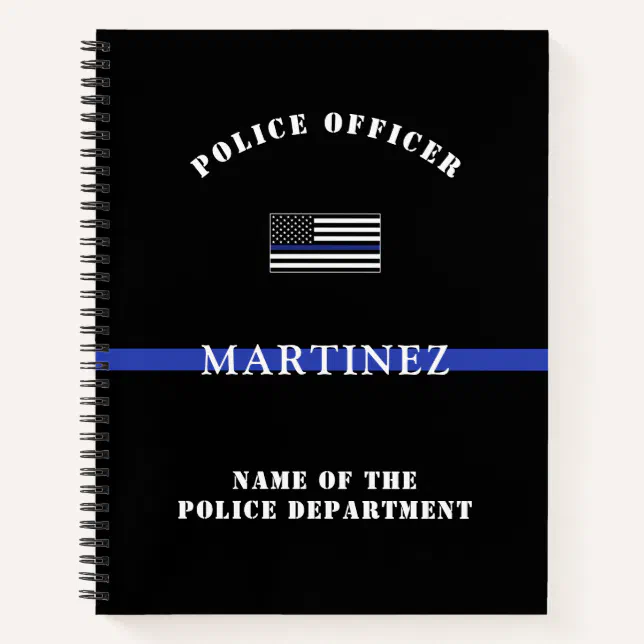 Custom Thin Blue Line Police Officer Flag Cop Notebook | Zazzle