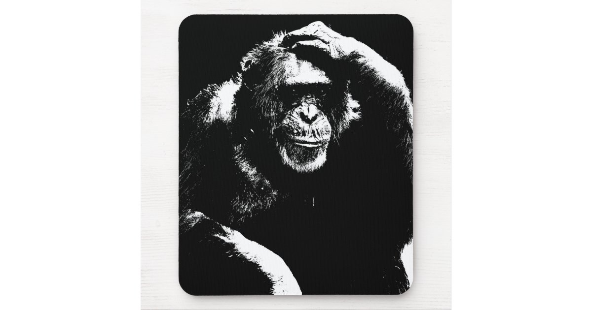Custom Thinking Ape Pop Art Trendy Modern Template Mouse Pad | Zazzle