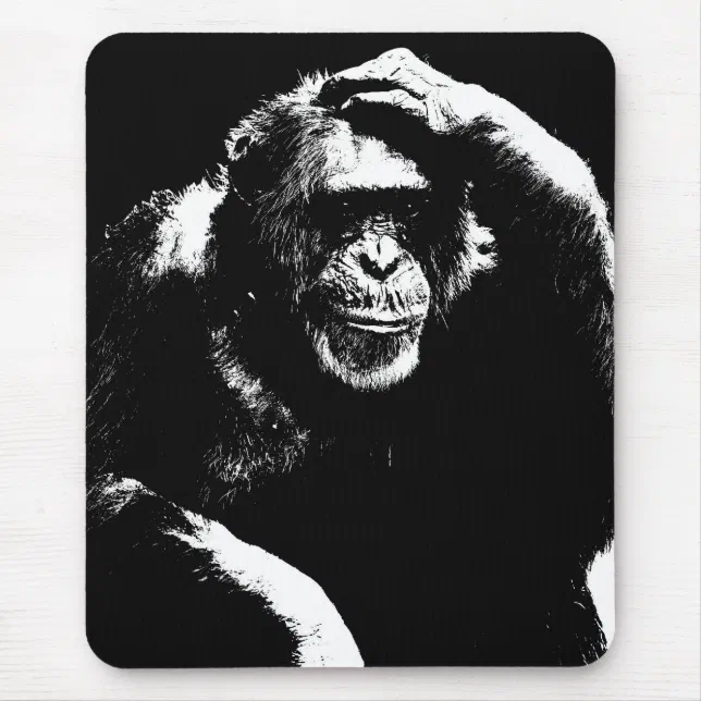 Custom Thinking Ape Pop Art Trendy Modern Template Mouse Pad | Zazzle