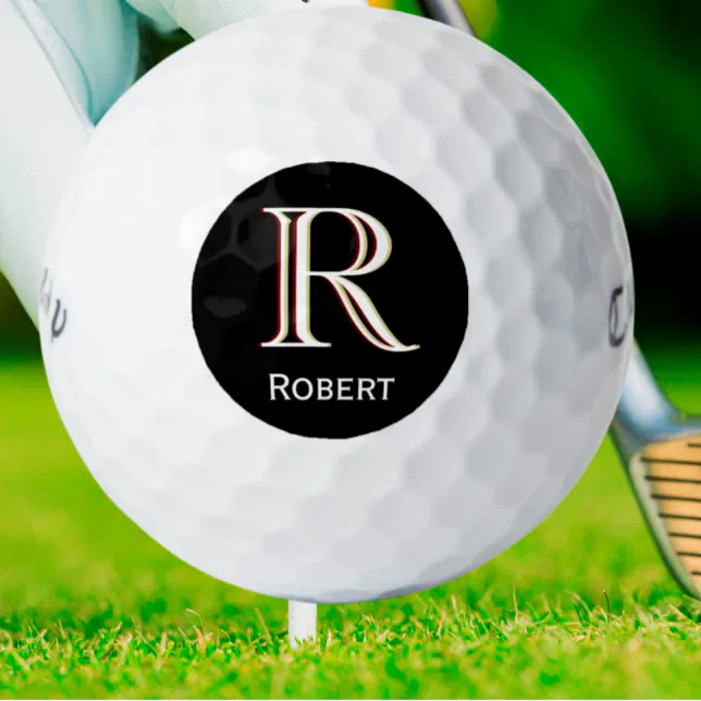 Custom Three-Layered Monogram with First Name Golf Balls | Zazzle