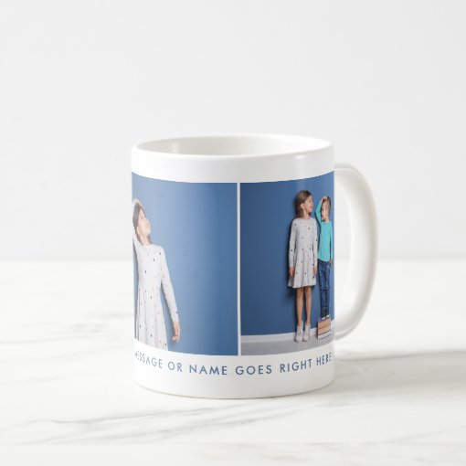 Custom Three Photo and Any Text Coffee Mug | Zazzle