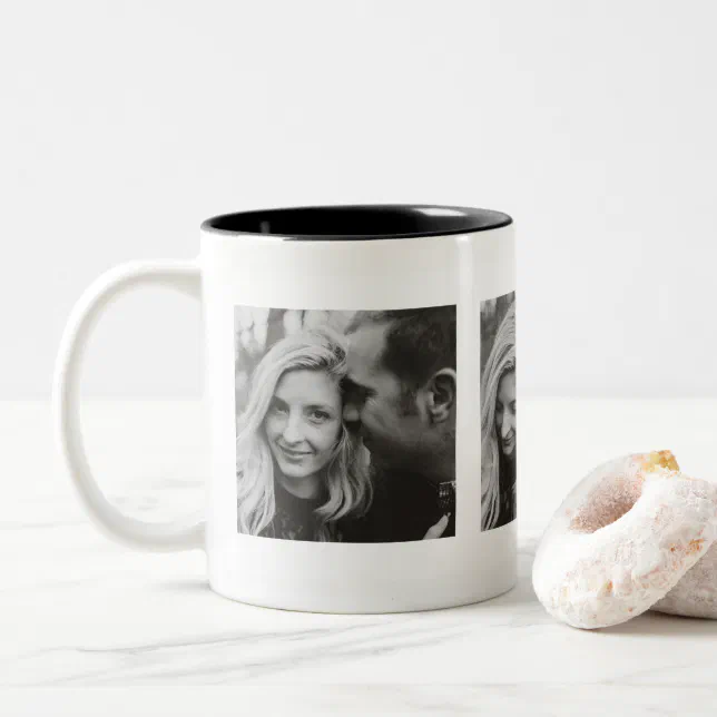 Custom Three Photos Personalized Two-Tone Coffee Mug | Zazzle