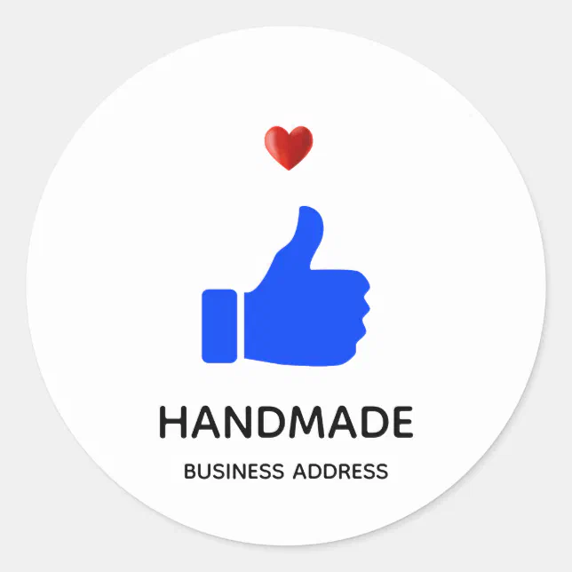Custom Thumbs Up Image on White Classic Round Sticker | Zazzle