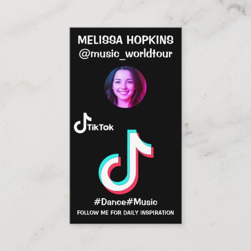 Custom tik tok instagram logo profile picture business card | Zazzle