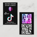 Custom tik tok logo profile picture and QR code Business Card | Zazzle