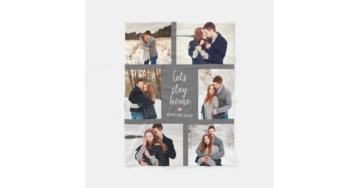 Custom Title Editable Color Photo Collage Blanket | Zazzle