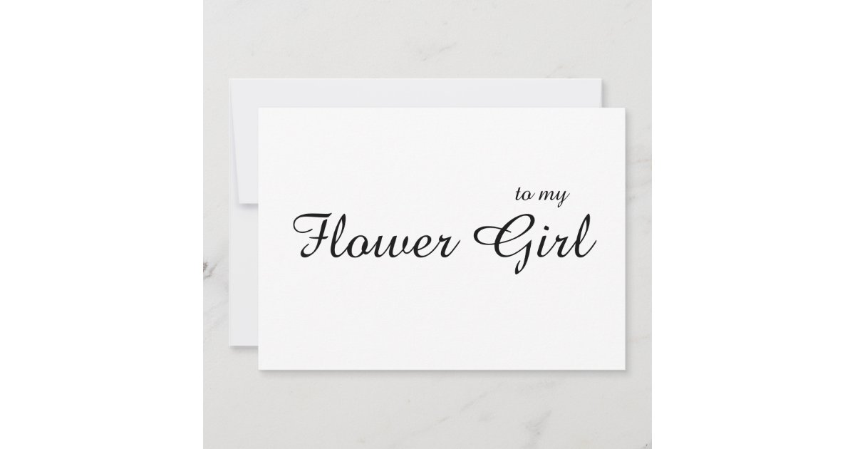 Custom To My Flower Girl Thank You Wedding Card | Zazzle