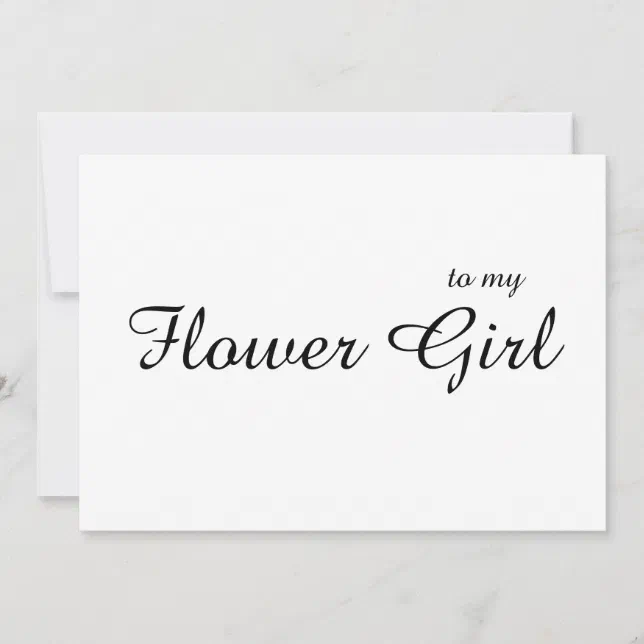 Custom To My Flower Girl Thank You Wedding Card | Zazzle