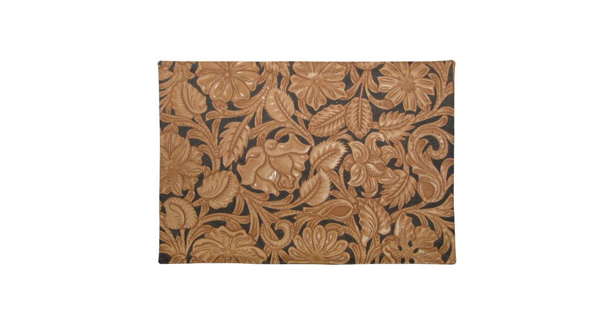 Custom tooled leather image on a place mat | Zazzle