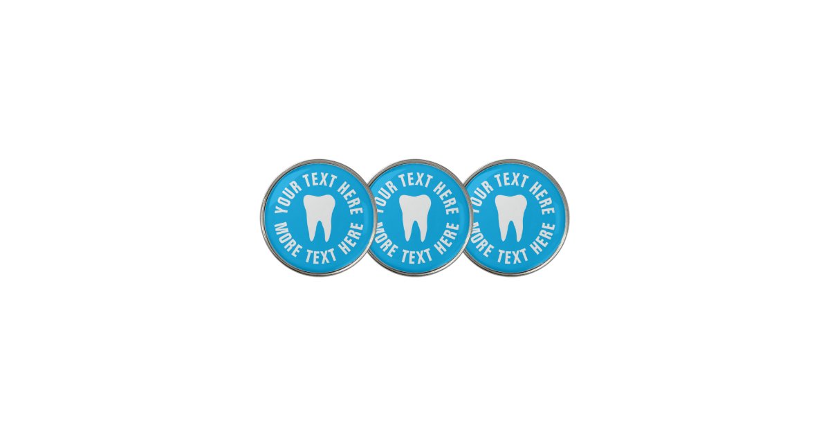 Custom tooth logo golf ball marker for dentist | Zazzle
