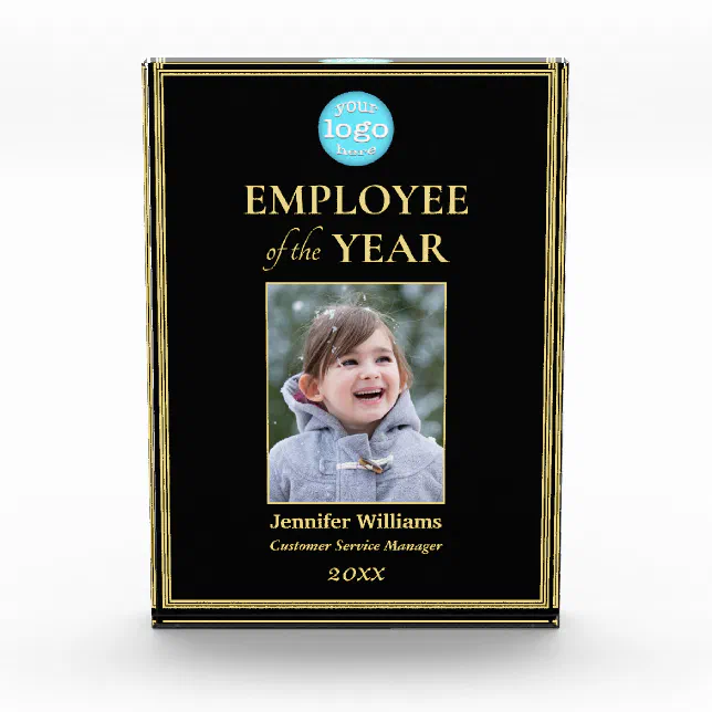 Custom Top Performers Winners Employee Photo Logo Acrylic Award | Zazzle