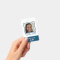 Custom tour guide photo name langage badge ID card | Zazzle