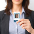 Custom tour guide photo name langage badge ID card | Zazzle