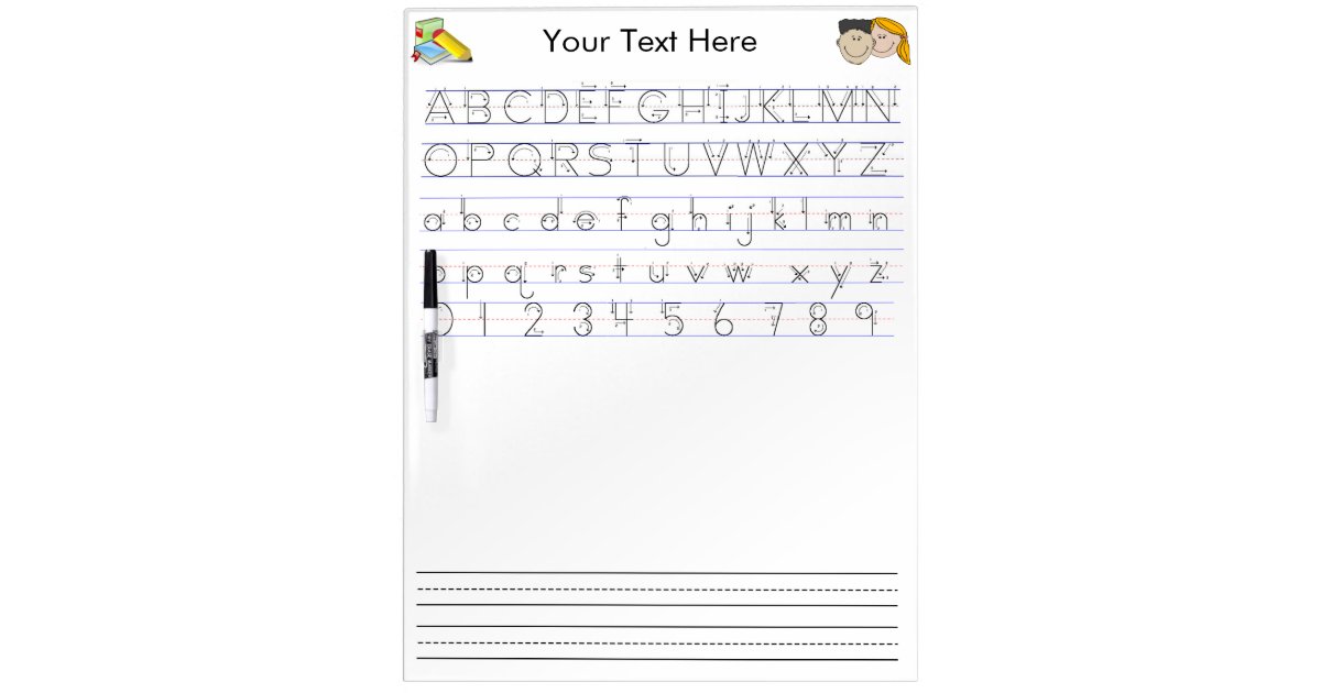 Custom Trace and Color Handwriting Practice Dry Erase Board | Zazzle