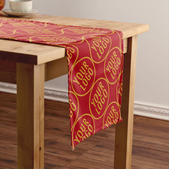 Custom Trade Show Table Runner with Company Logo | Zazzle