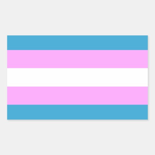 Custom Trans Flag Rectangular Sticker | Zazzle.com
