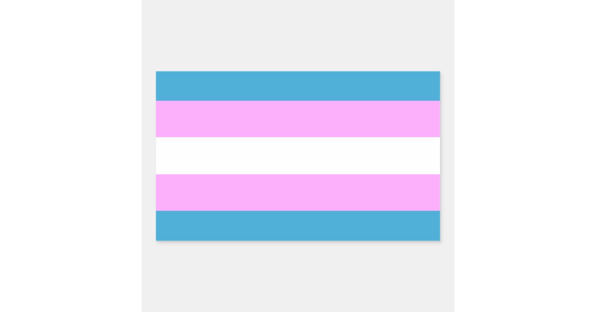 Custom Trans Flag Rectangular Sticker | Zazzle