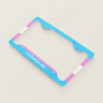 Custom Transgender Pride Flag License Plate Frame | Zazzle